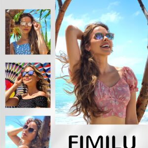 FIMILU 2 Packs Sunglasses for Women Polarized UV400 Protection Lens Big Frame Fashion Glasses Trendy Stylish Shade