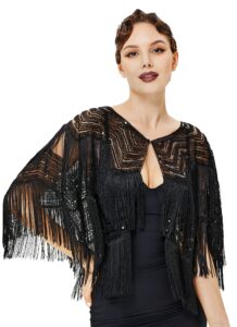 babeyond gatsby shawl wrap for 1920s evening party night cape for women bridal sequin capelet