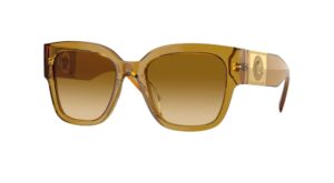 versace ve4437u 53472l 54mm transparent honey/light yellow gradient orchre pillow sunglasses for women + bundle with designer iwear eyewear kit