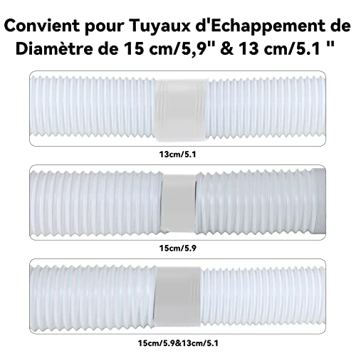 AGPTEK 2 In 1 Exhaust Hose Coupler, 5.1&5.9" Exhaust Vent Hose Adapter, Portable AC Duct Hose Connector and Extender, Air Conditioner Tube Accessories, Support Clockwise &Counter-Clockwise Thread Hose