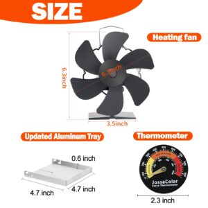 JossaColar Wood Stove Fan for Buddy Heater, Heat Powered Fireplace Fan Thermoelectric Thermal Fan Eco Fans with Bracket Fixed on Propane Space Heater/Mr. heater, Camping Outdoor/Indoor Use