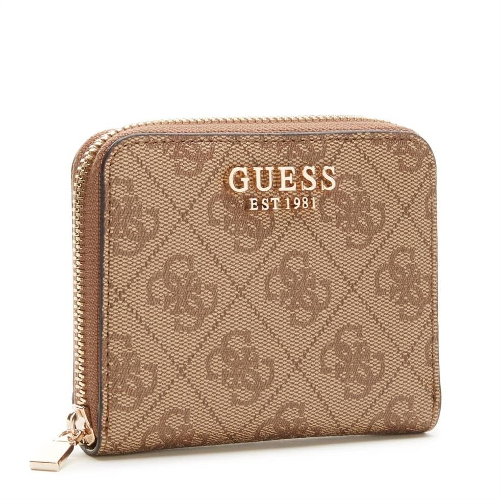 GUESS Laurel Small Zip Around Wallet, Latte Logo