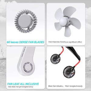 UseeShine Portable Neck Fan. bladeless neck fan,for Indoor Outdoor Travelling,USB Rechargeable Personal Fan,Rechargeable, Headphone Design,3 Speeds Operated Adjustable,neck fans for women