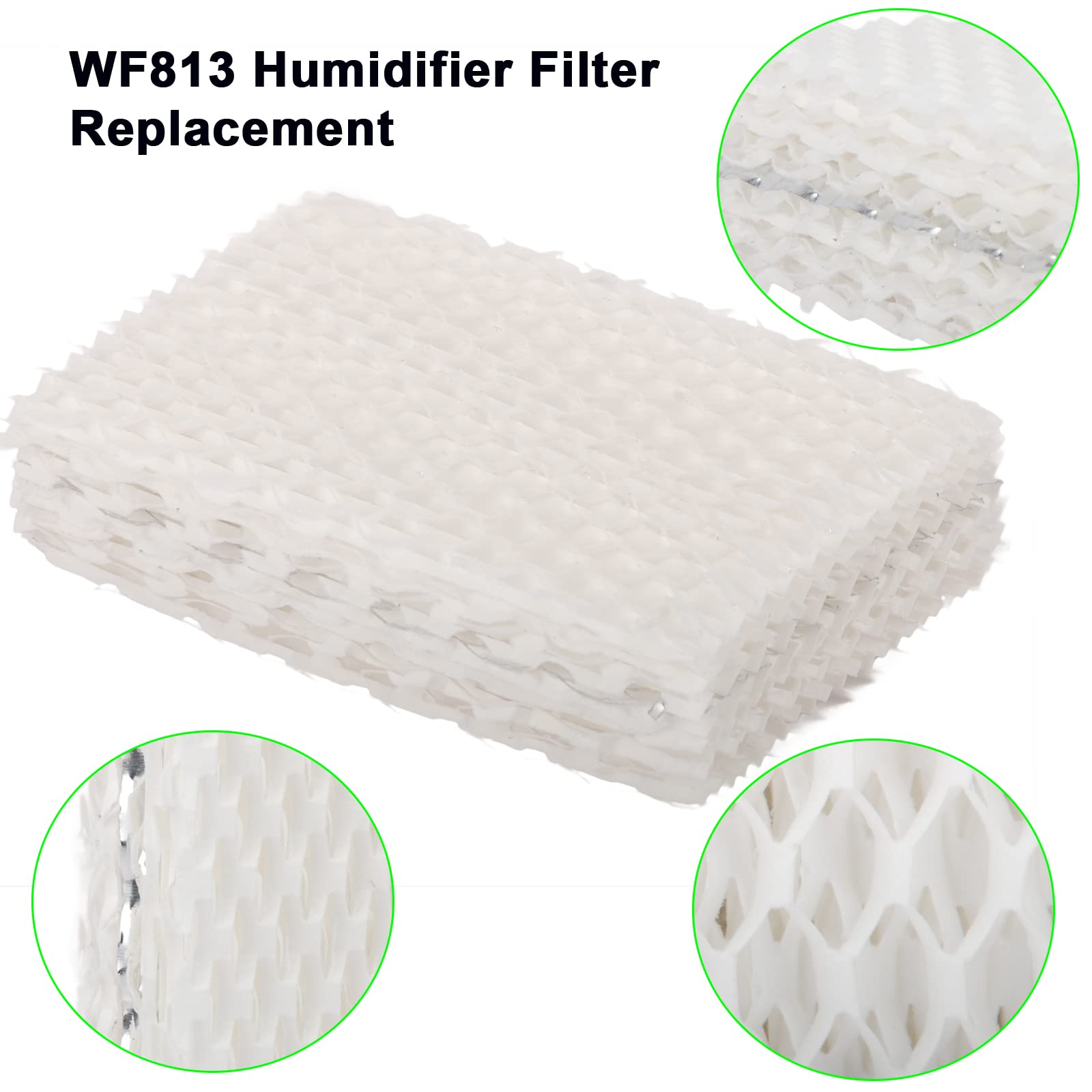 HIFROM 10Pack WF813 Humidifier Wick Filter Replacement Compatible with ReliOn RCM-832 RCM-832N ProCare PCWF813 PCWF-813 Equate EQWF813 EQ-2119-UL Cool Mist Humidifier Filter