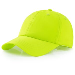 men waterproof baseball cap windproof golf cap adjustable tennis foldable hat for women outdoor sports adjustable hat. neon green