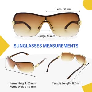 OPTOFENDY Y2K Sunglasses for Women Men, Trendy Sunglasses Men Women (Brown)