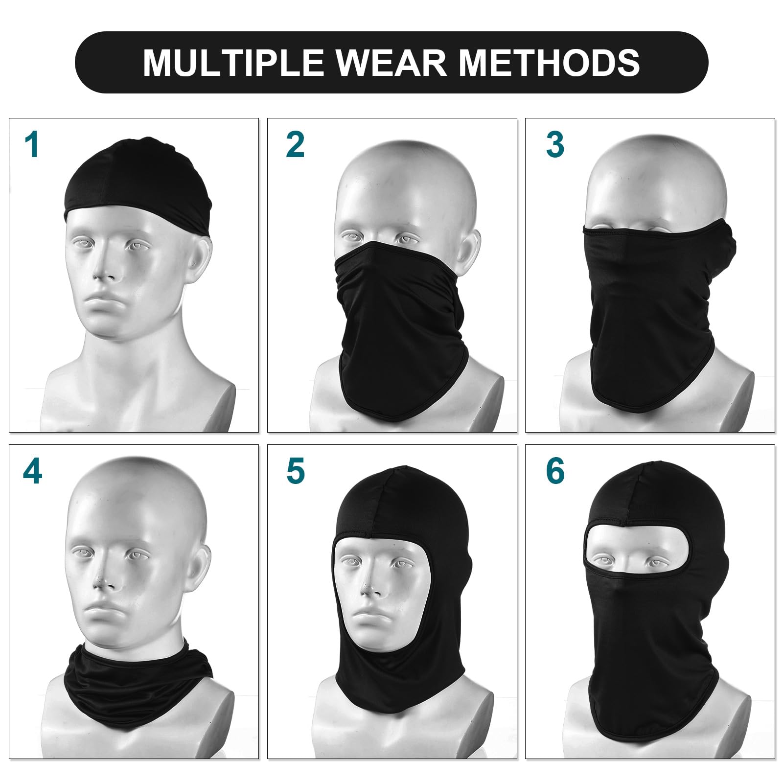 60 Pcs Balaclava Face Masks Men Full Face Cover Balaclava Mask Pasamontañas Ski Mask Winter Mask for Men Women (Black)