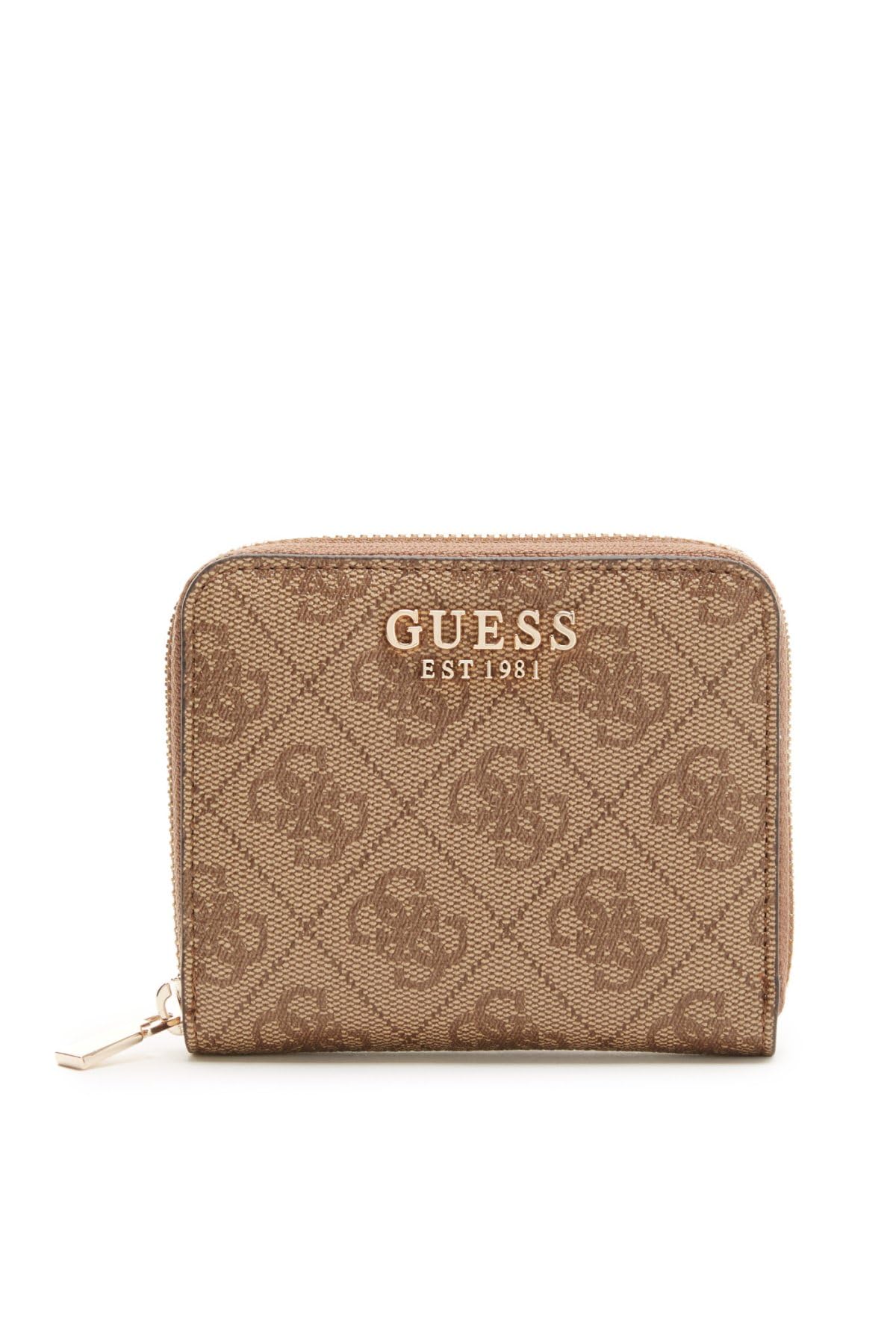 GUESS Laurel Small Zip Around Wallet, Latte Logo