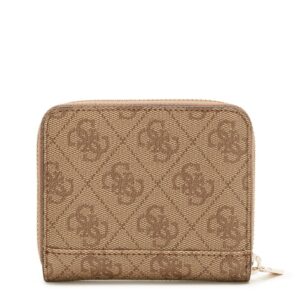 GUESS Laurel Small Zip Around Wallet, Latte Logo