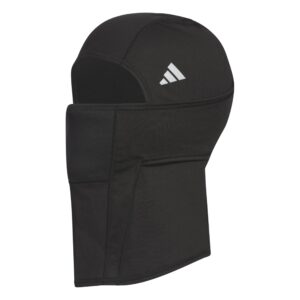 adidas alphaskin balaclava ski mask, fleece-lined face cover for exercise and winter sports, black/silver reflective f23, one_size