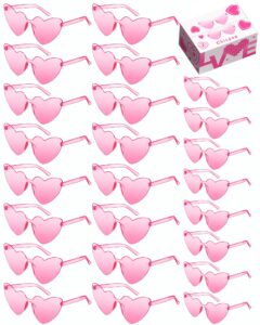 chicpop 24 pcs heart shaped sunglasses rimless bachelorette party sunglasses women party favor accessories for girl