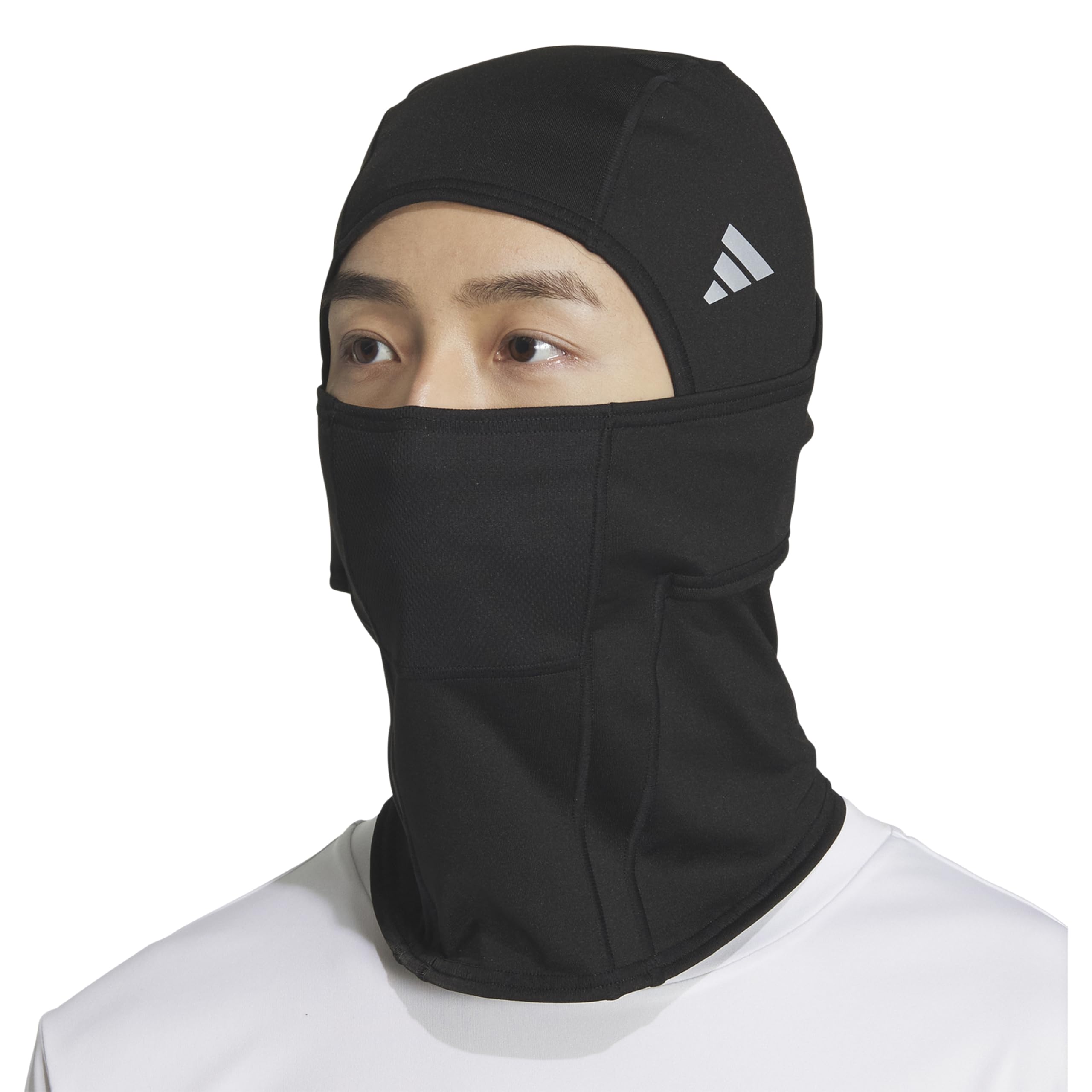 adidas Alphaskin Balaclava Ski Mask, Fleece-Lined face Cover for Exercise and Winter Sports, Black/Silver Reflective F23, one_Size