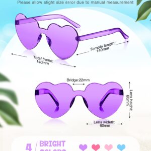 Chicpop 30PCS Heart Sunglasses for Women Transparent Heart Shaped Sunglasses Bulk Fun Colored Sunglasses Pack for Party Favor…