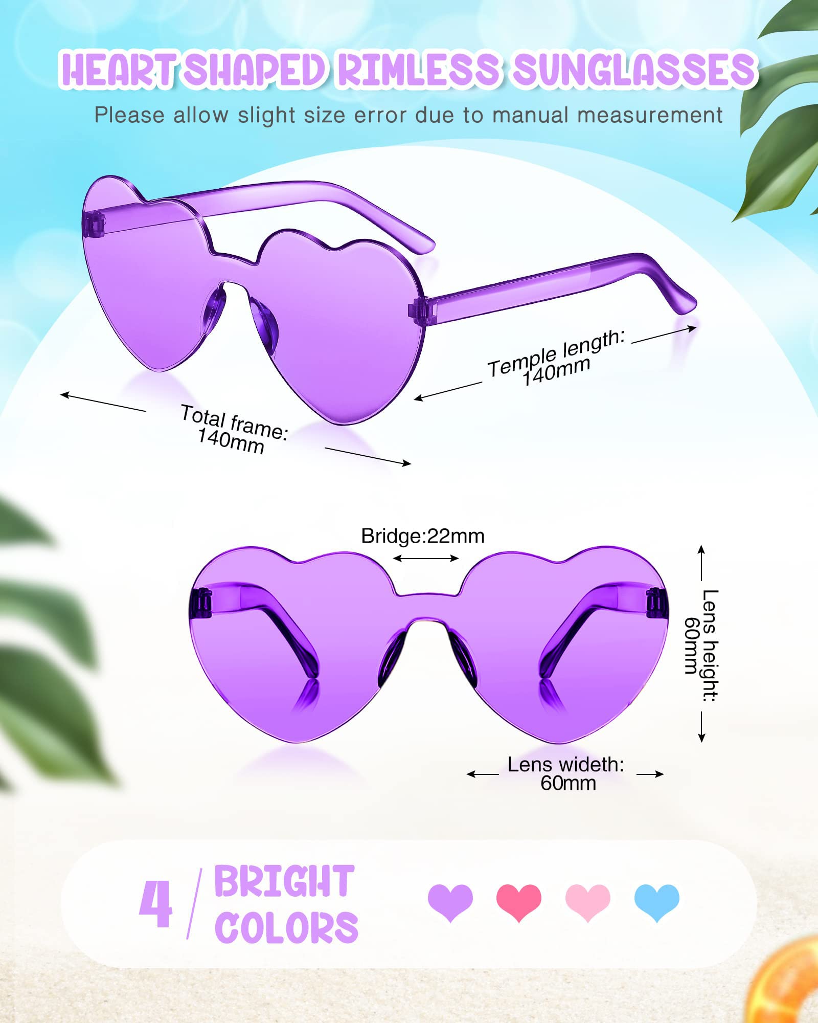 Chicpop 30PCS Heart Sunglasses for Women Transparent Heart Shaped Sunglasses Bulk Fun Colored Sunglasses Pack for Party Favor…