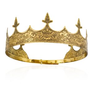 tobatoba gold king crowns for men, medieval crown royal crown, medieval renaissance costume men, prince crown birthday crown boy, hair accessories for birthday prom halloween costume cosplay