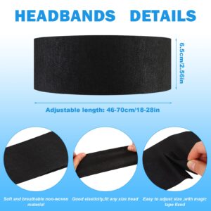 PINKXHY 128 Pieces Disposable Spa Facial Headbands Stretch Non Woven Facial Headbands Soft Skin Care Hair Band with Convent Closure for Women Girls Salons Esthetician Supplies, Black Large