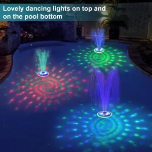 ChlorStar Floating Pool Fountain with Underwater Light Show,Pool Water Fountain Pump for Pond With Rechargeable Battery Powered,2 Modes Spray Pool Waterfall Fountain for Inground Above Ground Pool-1pc