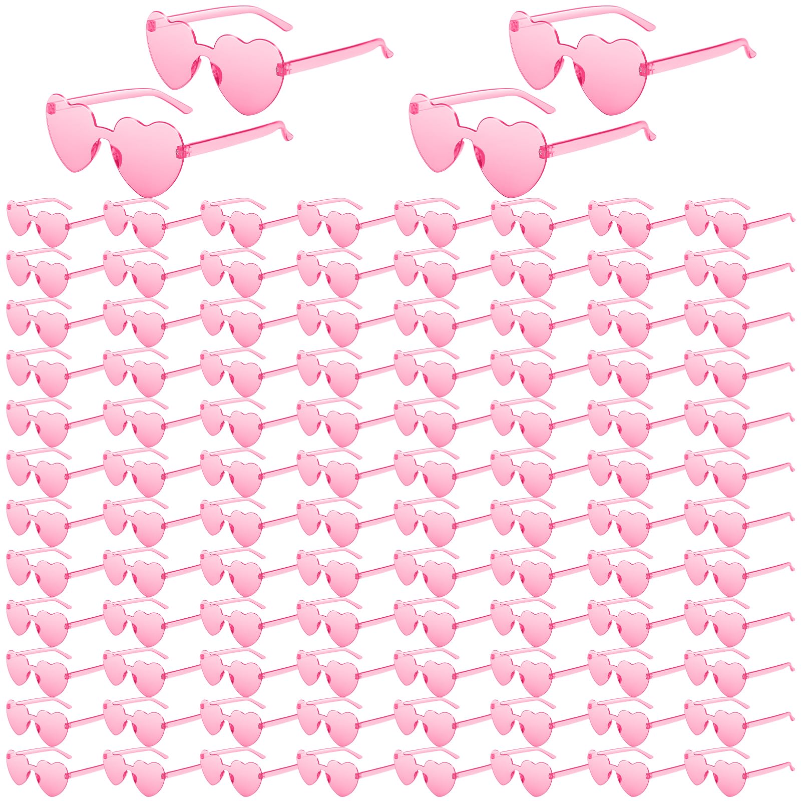 Chicpop 100 Pairs Heart Glasses Party Glasses Bulk Accessories Heart Shaped Sunglasses Eyewear Accessories for Women