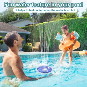 ChlorStar Floating Pool Fountain with Underwater Light Show,Pool Water Fountain Pump for Pond With Rechargeable Battery Powered,2 Modes Spray Pool Waterfall Fountain for Inground Above Ground Pool-1pc