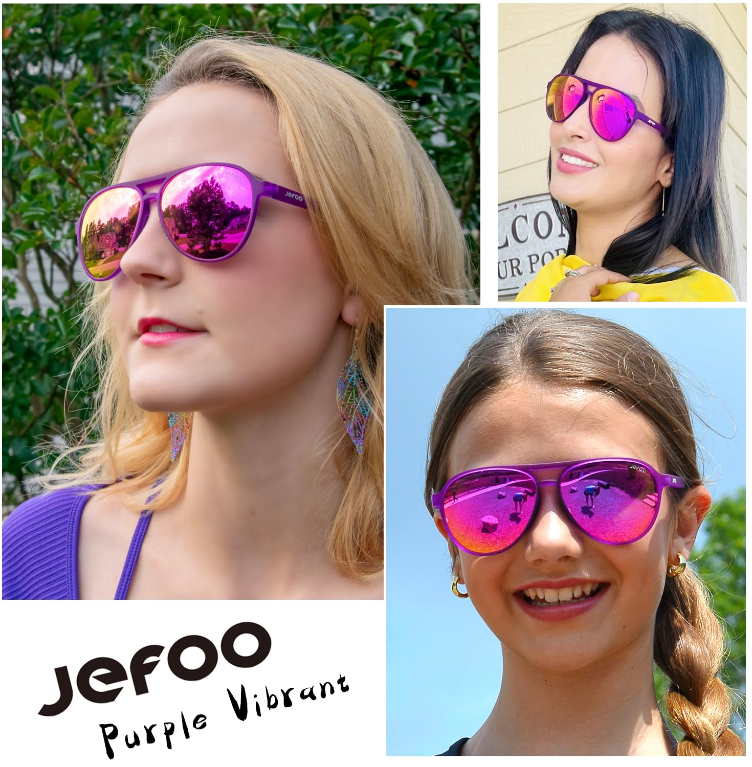 Jefoo Polarized Aviator Sunglasses for Women Men Retro Trendy Sports Sunglasses for Outdoor UV400 Protection