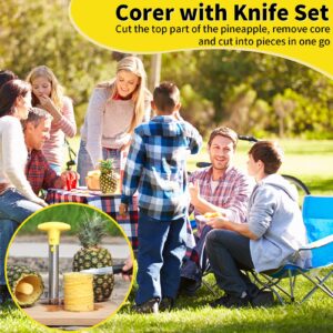 YYP Pineapple Cutter with Knife, [Upgraded, Electric & Manual] Durable Pineapple Corer with Electric Drill Accessory, Stainless Steel Fruit Peeler Knife Pineapple Slicer Core Remover Kitchen Tool