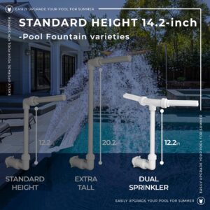 Inground Pool Fountain | Water Sprinkler Pond Swimming Jet Cascade Waterfall Cooling Aerator Accessories Attachment Decorative Sprayer Spout Fall Nozzle Kids Outdoor (Dual Jet)