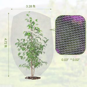 Bird Netting For Blueberry Bushes-3pcs 3.2 X 4.9 Ft,Strawberry Plant Protector,Cicada Netting For Young Trees,Blueberry Bush Netting,Plant Covers From Insects,Plant Netting For Bugs,Fruit Tree Netting