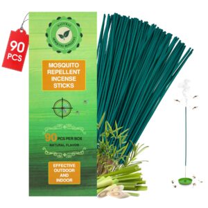 mosquito repellent incense sticks 90 pcs, plant repellent incense stick with citronella outdoor, deet free natural mosquitoes killer for camping, indoor