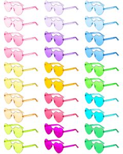 chicpop 30pcs heart sunglasses for women transparent heart shaped sunglasses bulk fun colored sunglasses pack for party favor…