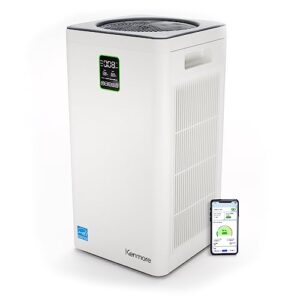 kenmore pm4030 air purifier with h13 true hepa filter, covers up to 2300 sq.foot, 24db silentclean 3-stage hepa filtration system, 5 speeds for home large room, kitchens & bedroom