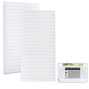 yoleshy window air conditioner side panels foam insulation panels for window air conditioner, ac units window insulation kit 17 x 9 x 1 inch, pack of 2, white