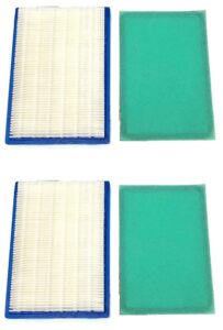 2 air filters plus 2 pre-filters compatible with briggs & stratton a/c filter cartridge 397795 397795s, pre-cleaner filter 399039