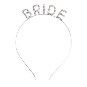 bride headband rhinestone bride headband bachelorette party headband sparkling crystal bride crown bride tiara headpiece hair accessories for bridal shower,bachelorette party,wedding (silver)