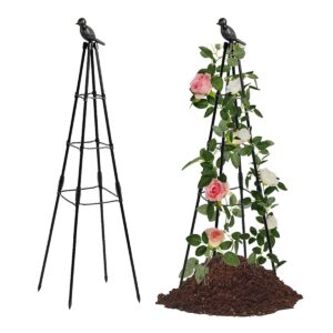 garden trellis, support plant stand for climbing plants outdoor and indoor trellis, potted plants flowers vegetables and vines, tomato cage tower - 1 pack