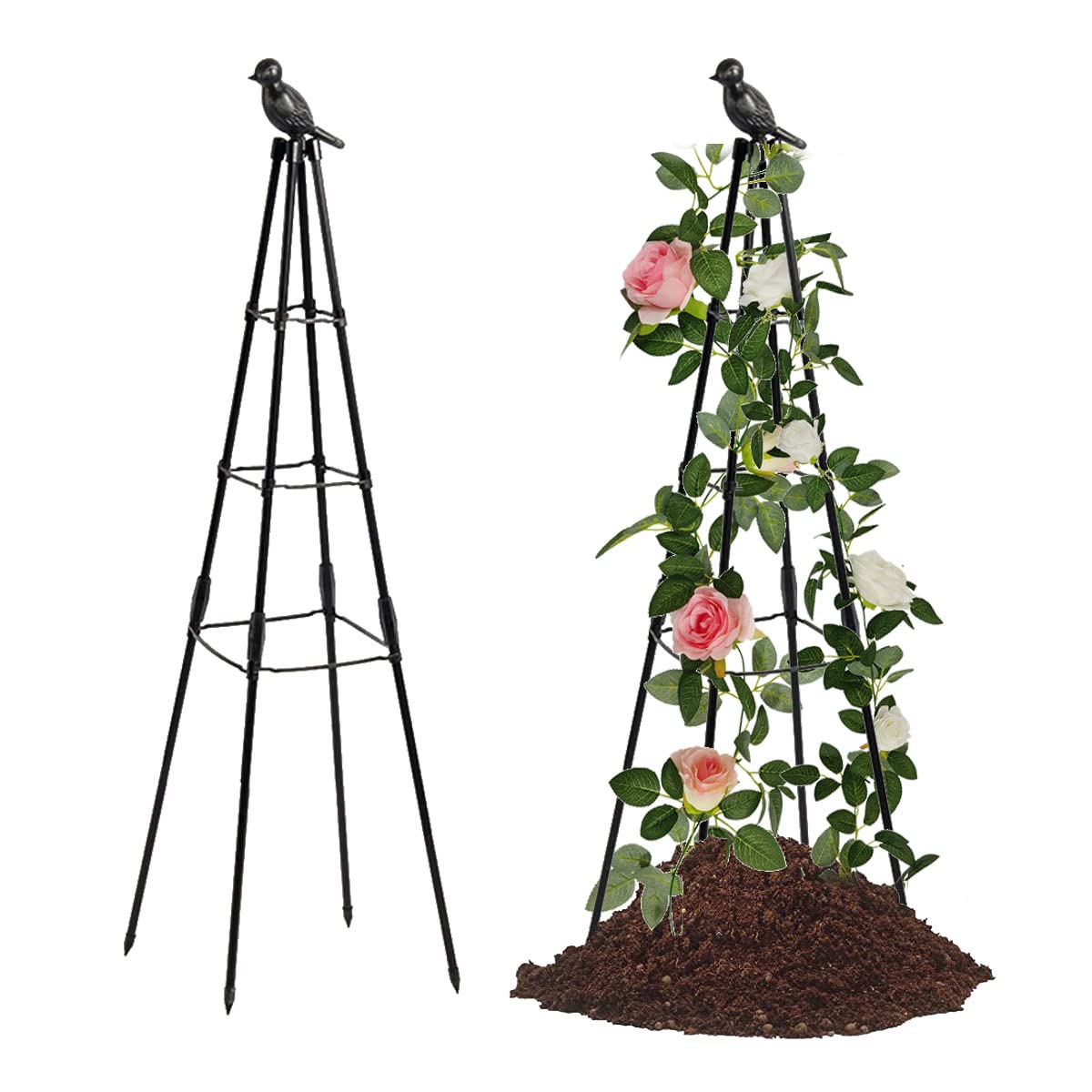 Garden Trellis, Support Plant Stand for Climbing Plants Outdoor and Indoor Trellis, Potted Plants Flowers Vegetables and Vines, Tomato Cage Tower - 1 Pack