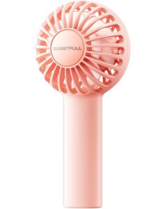 sweetfull mini portable fan powerful handheld fan rechargeable,3 speeds personal small hand fan for travel makeup eyelash fan for stylish kids girls women usb cute design