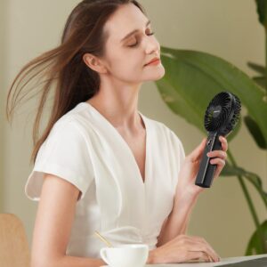 SWEETFULL Handheld Fan, Portable Fan, 5000mAh Rechargeable Battery, 6 Speed Wind, LED Display, Personal Mini Travel Fan with Backup Power, Hand Held Fan USB Foldable Electric Fan for Women Girl