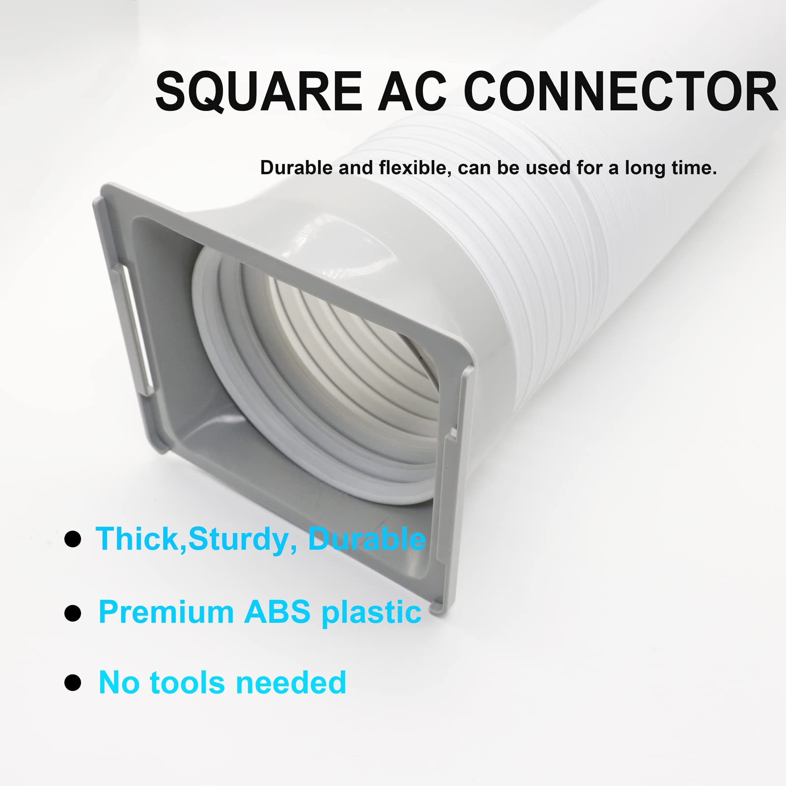 Portable Air Conditioner Exhaust Hose Coupler Window Adapter A/C Connector, 5.9 inch A/C Coupler Connector, Suit for Air Conditioning Exhaust Port (Square)