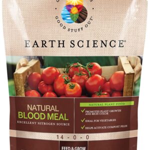 Earth Science – Natural Blood Meal Plant Food – Feed & Grow Plants Naturally – Activate Compost Piles – Vibrant Color –More Blooms and Bigger Harvests 3lb