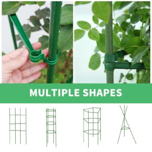 5ft 6-Pack Tomato Cage Support Green Garden Plant Sticks/Stakes for Climbing Plants, Vegetables, Fruit, Flowers