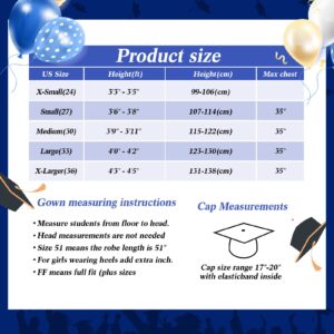 Silkfly 7 Pcs Unisex Matte 2024 Kindergarten Preschool Graduation Gown and Cap with Tassel Sash Plush Stuffed Bear Sets(Royal Blue, 30)