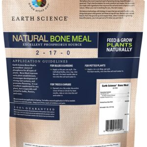 Earth Science – Natural Bone Meal Plant Food – Plant Mix for Bulbs, Gardens, Potted Plants, Trees, and Shrubs 3lb