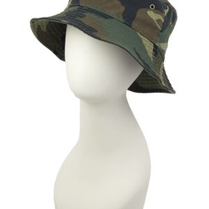 Utmost Bucket Hat 100% Cotton & Denim Lightweight Packable Outdoor Summer Beach Fishing Sun Hat(L/XL, 1pc Camo Woodland)