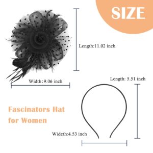 American Trends Fascinators Hat for Women Tea Party Hat Fashion Flower Feathers Headbands Derby Wedding Hat Hair Clip for Girls Women White