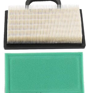 2 Air Filters Plus 2 Pre-Filters Compatible With Briggs & Stratton Air Filter Part Number 499486, 499486S, 695091, 698754, Pre-Filter Part Number 273638, 273638S.