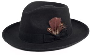 fadachy fedora hats for men & women wide brim felt hat dress panama trilby hats black fedora