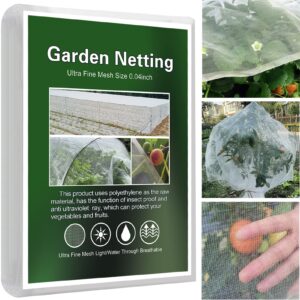 garden netting ultra fine 8x10ft, plants cover, barrier mesh for plant vegetables fruit flower tree, row covers raised bed protection net, bird animals screen