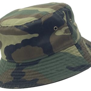 Utmost Bucket Hat 100% Cotton & Denim Lightweight Packable Outdoor Summer Beach Fishing Sun Hat(L/XL, 1pc Camo Woodland)