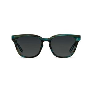 peepers by peeperspecs women's pisa cat eye polarized, no correction sunglasses, teal horn, 54 + 0