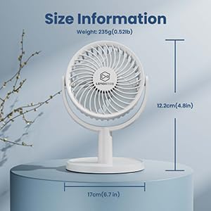 4 Speeds Strong Desk Fan with Elegant Apperance, Personal Portable Mini USB Fan, Quiet, 310 Degree Rotation, Detachable, Easy to Clean, Lightweight, 4 inch, for Bedroom, Desk, Home… B08QTX4K7L